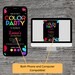 Color Party Theme Birthday Invitation, Dress up in Color, Red Blue ...