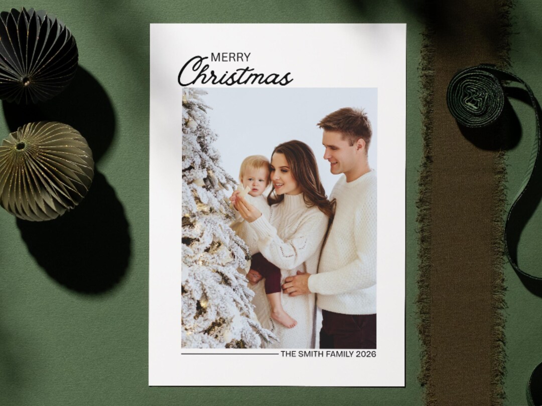 Elegant Christmas Photo Card Template, Canva (digital Download) - Etsy