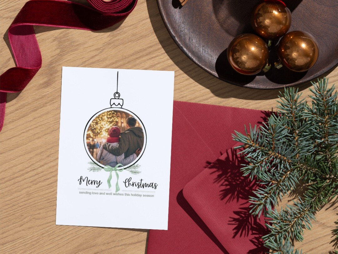 Elegant Christmas Photo Card Template | Family Holiday Card (digital ...