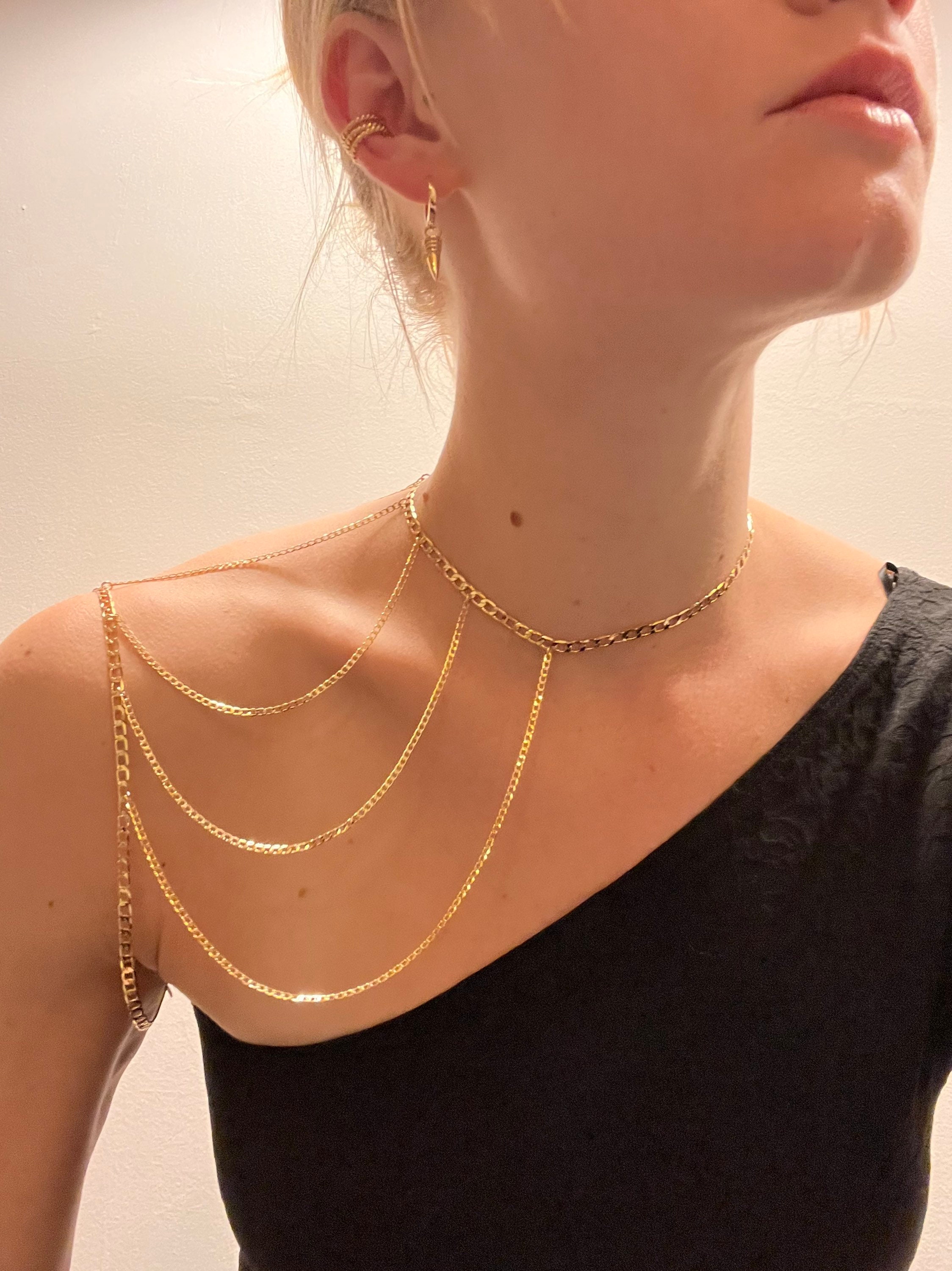 Shoulder Chain Choker - Etsy