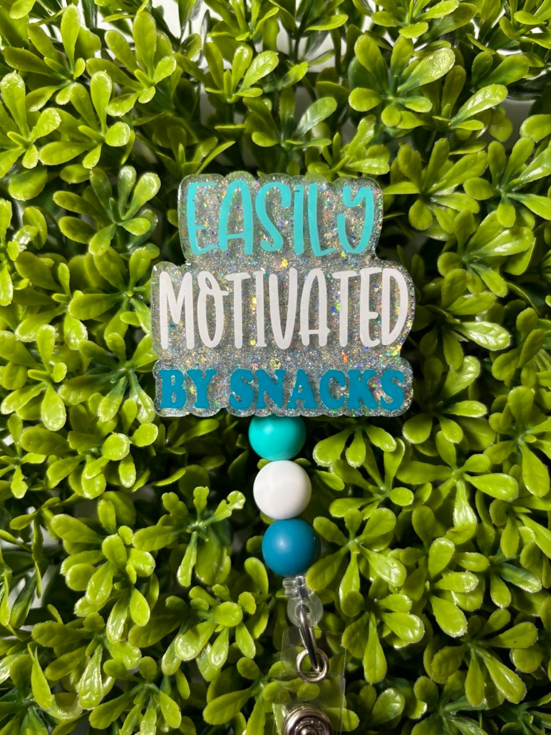 Easily Motivated by Snacks Badge Reel|nurse Badge Reel|teacher Badge ...