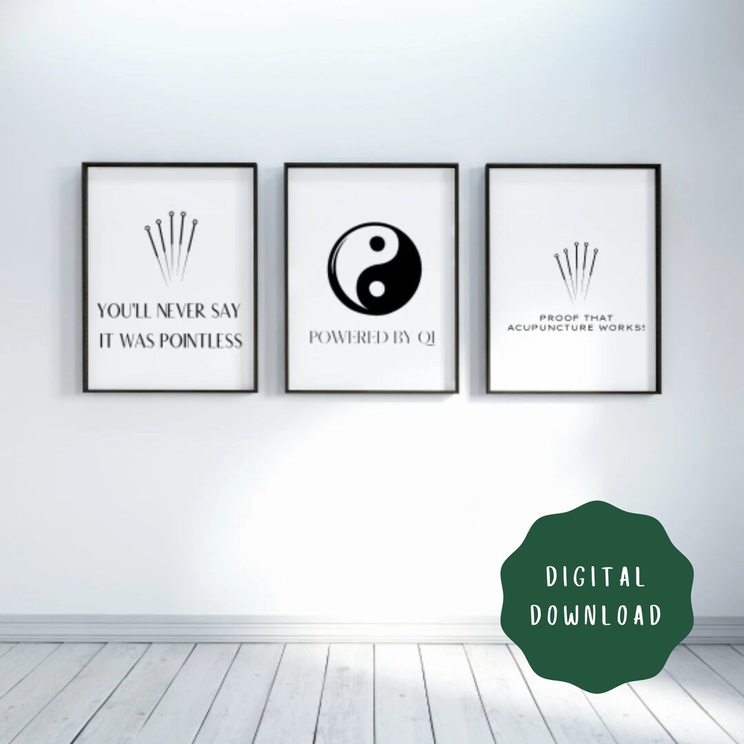 TCM Acupuncture Needle Yin Yang INSTANT DOWNLOAD Designs for Wall Art ...