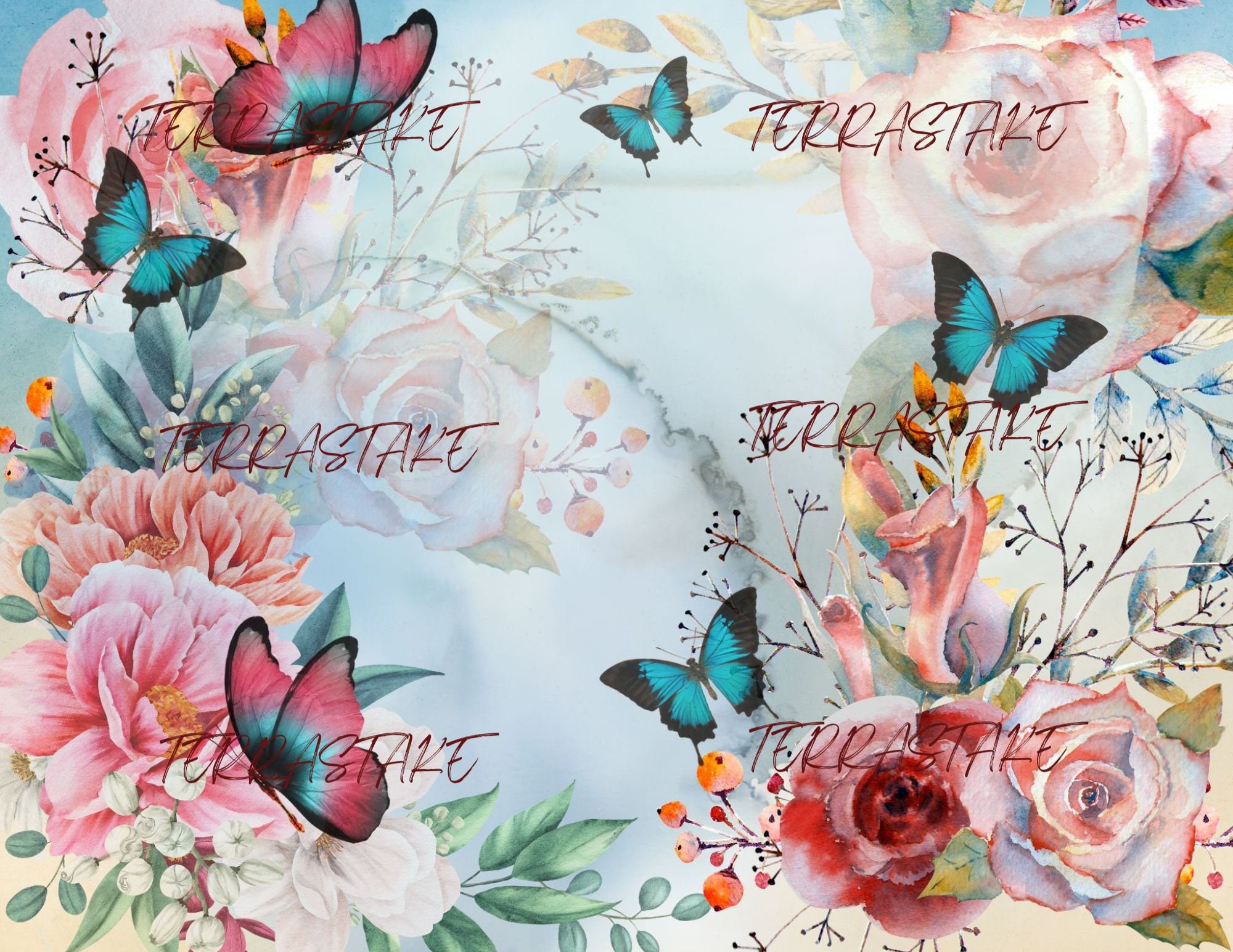 Watercolor Butterfly Garden Digital Kit for Junk Journals/art Journals ...