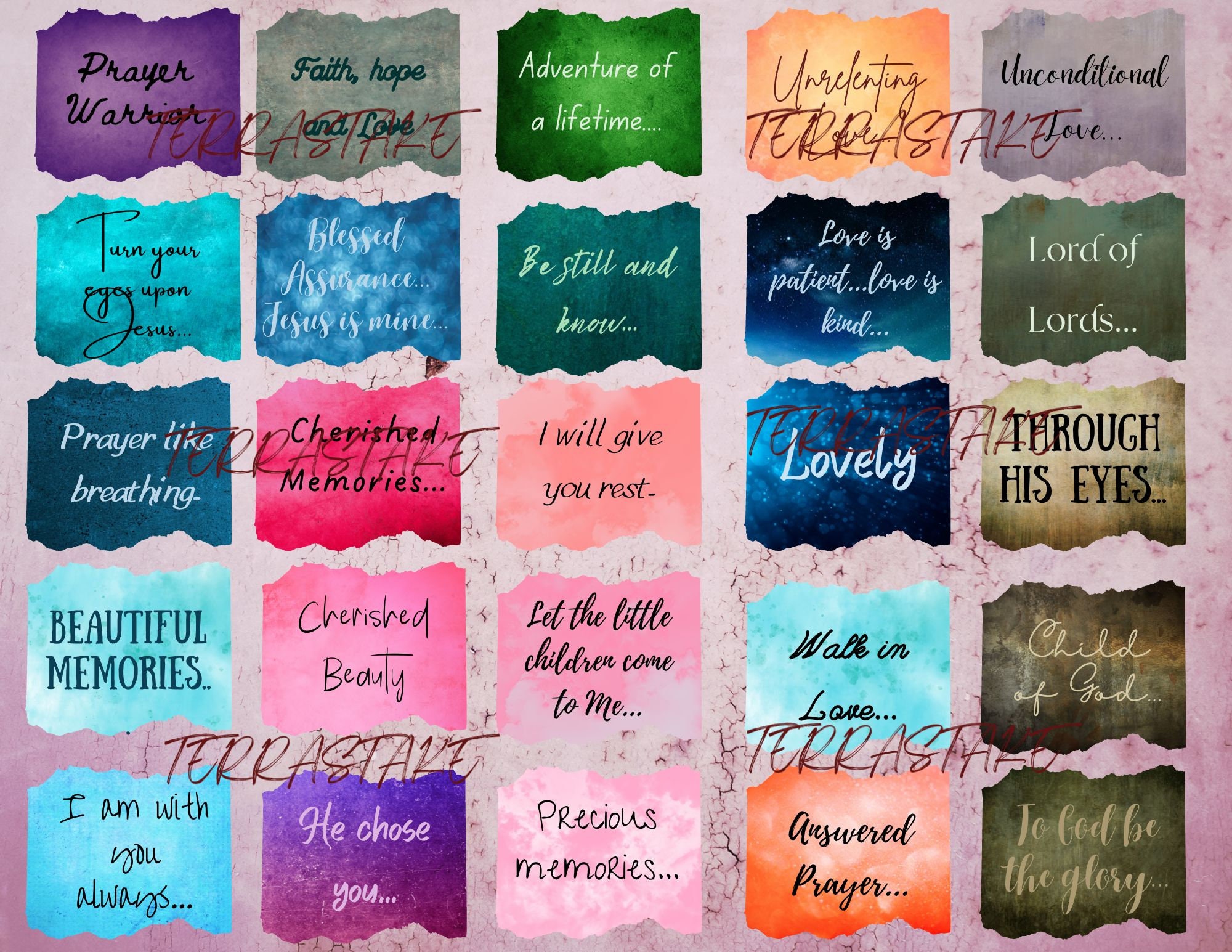 Scripture and Positive Word Scrap Snippets - Etsy