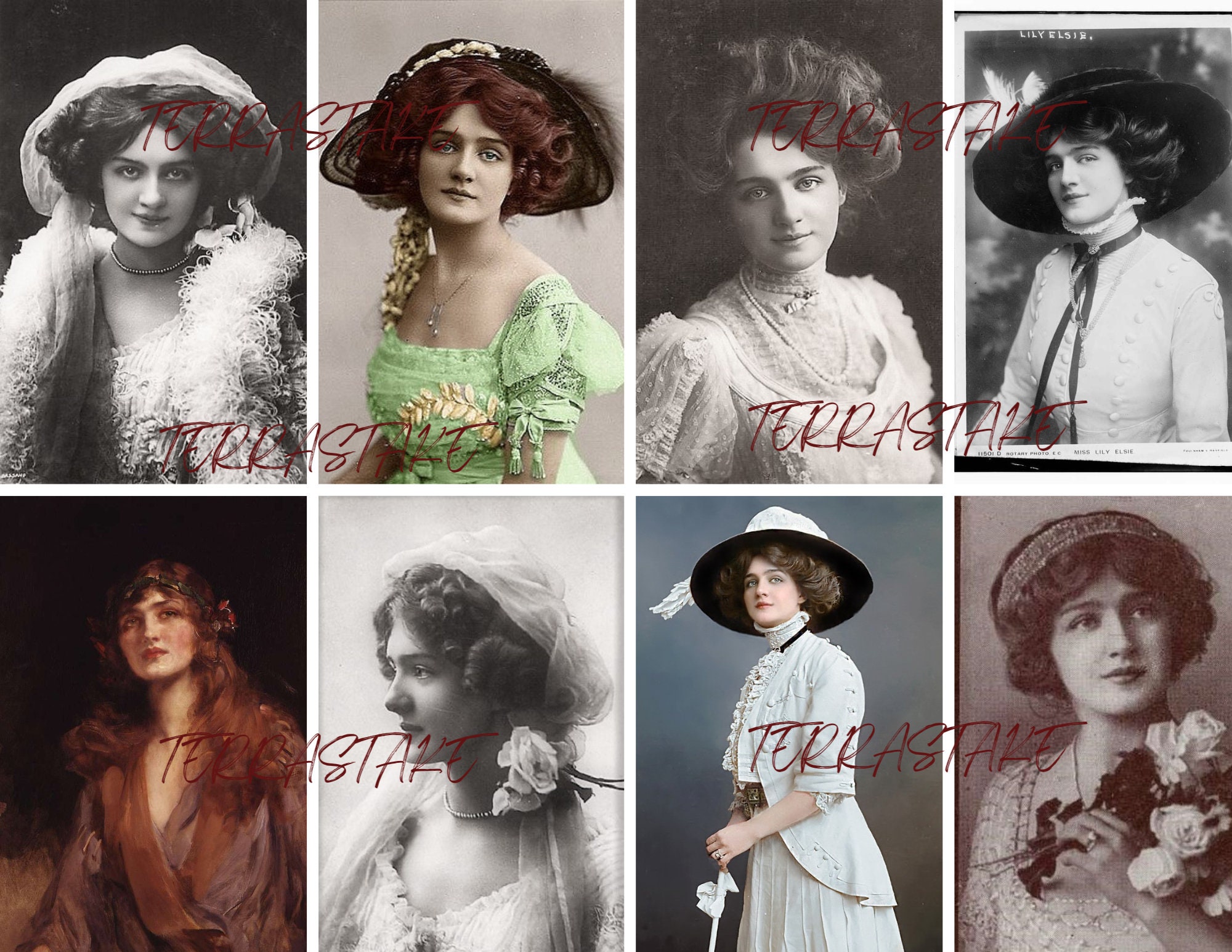 Miss Lily Elsie Vintage Photo Digital Prints for Journal Cards ...