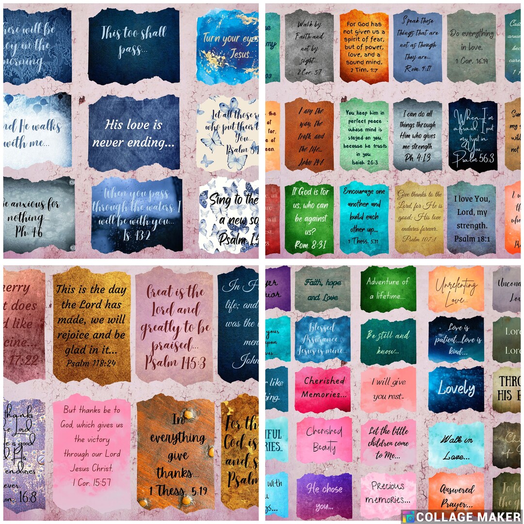Scripture and Positive Word Scrap Snippets - Etsy