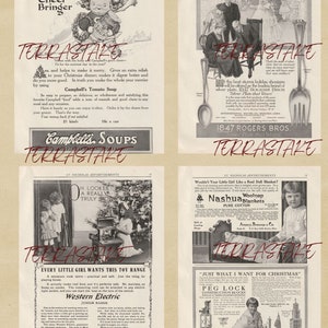 Antique Magazine Adverts & Personal Ads Digital Kit 22 Pages, 76 Images ...