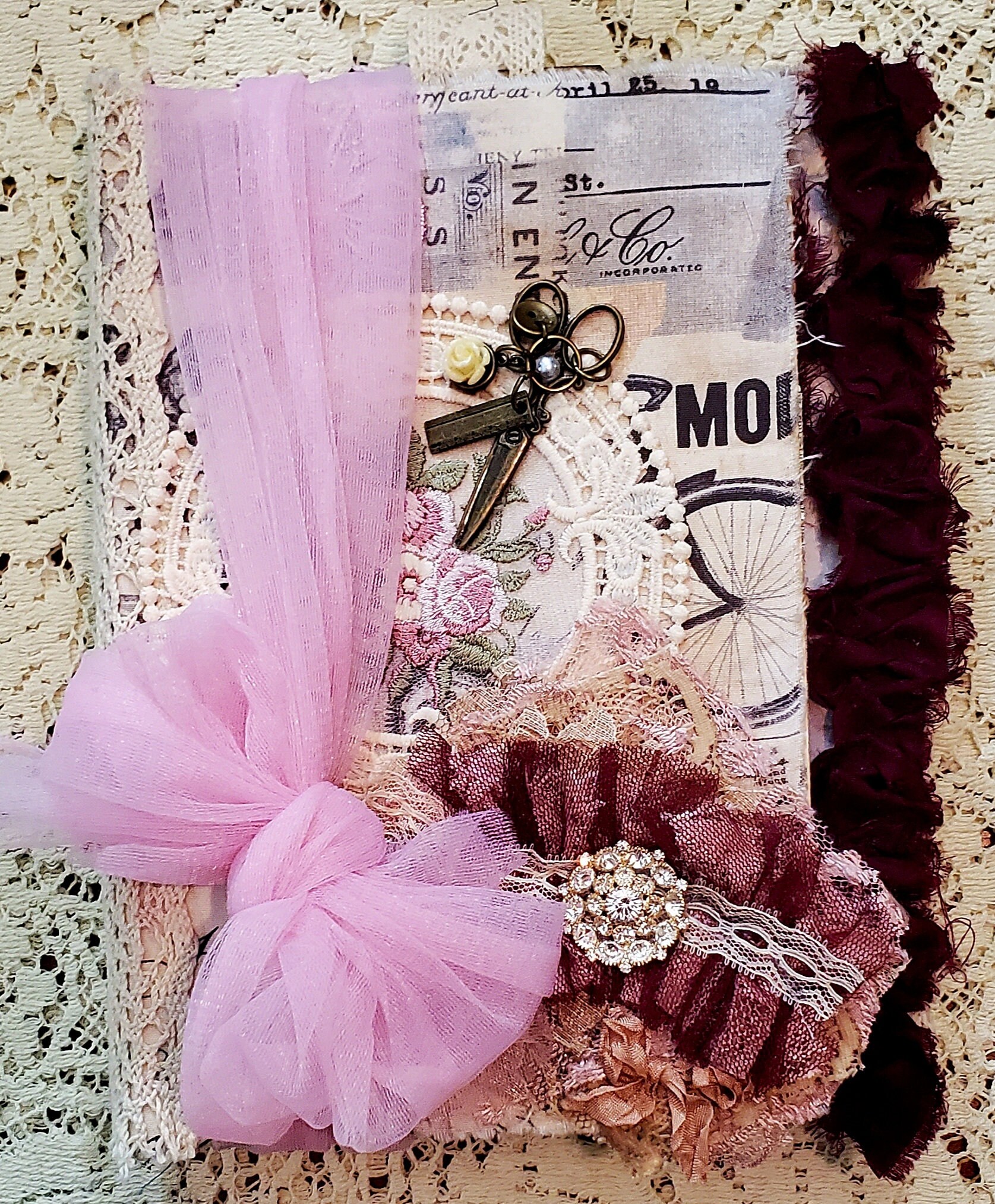 Pink Rose Vintage Folio Handmade - Etsy