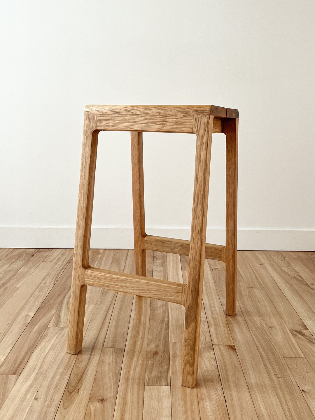 White Oak Counter Stool White Oak Stool Japandi Stool - Etsy