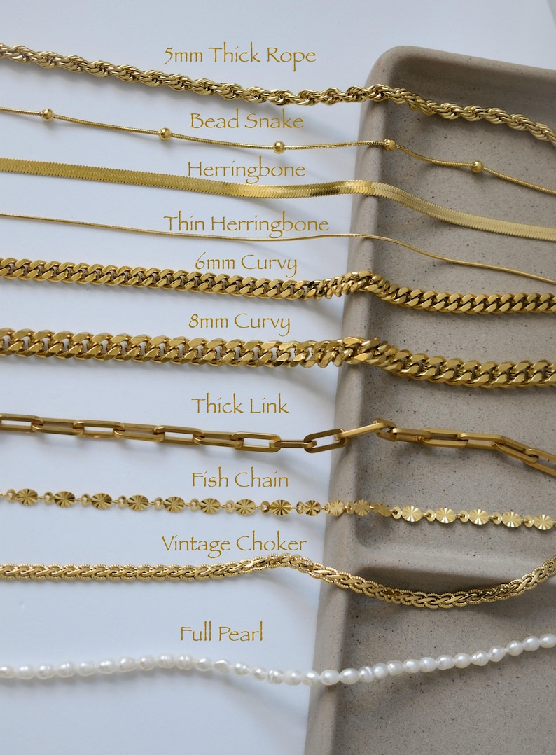 18K Gold Filled Chain Waterproof Non Tarnish Shower Ready Necklace ...