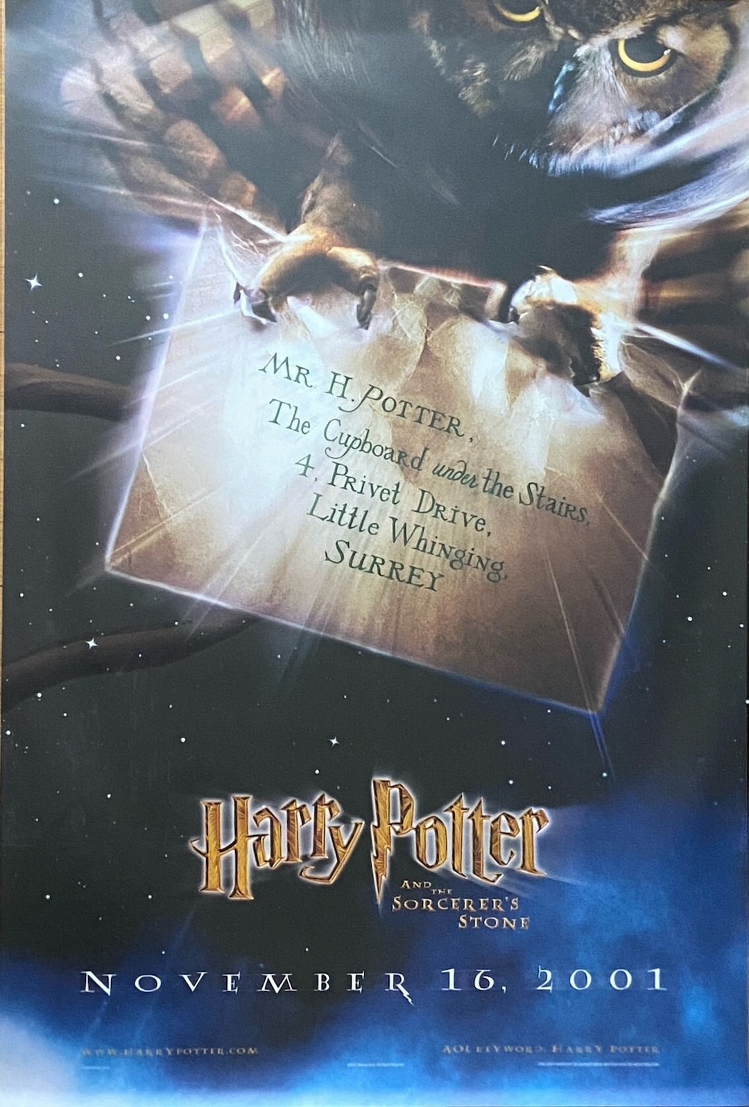 Original 2001 'HARRY POTTER and the Sorcerer's Stone' ADVANCE One-sheet ...