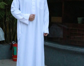 Nusuki Men White Jubbah Men White Thobe Nusuki Plain White - Etsy