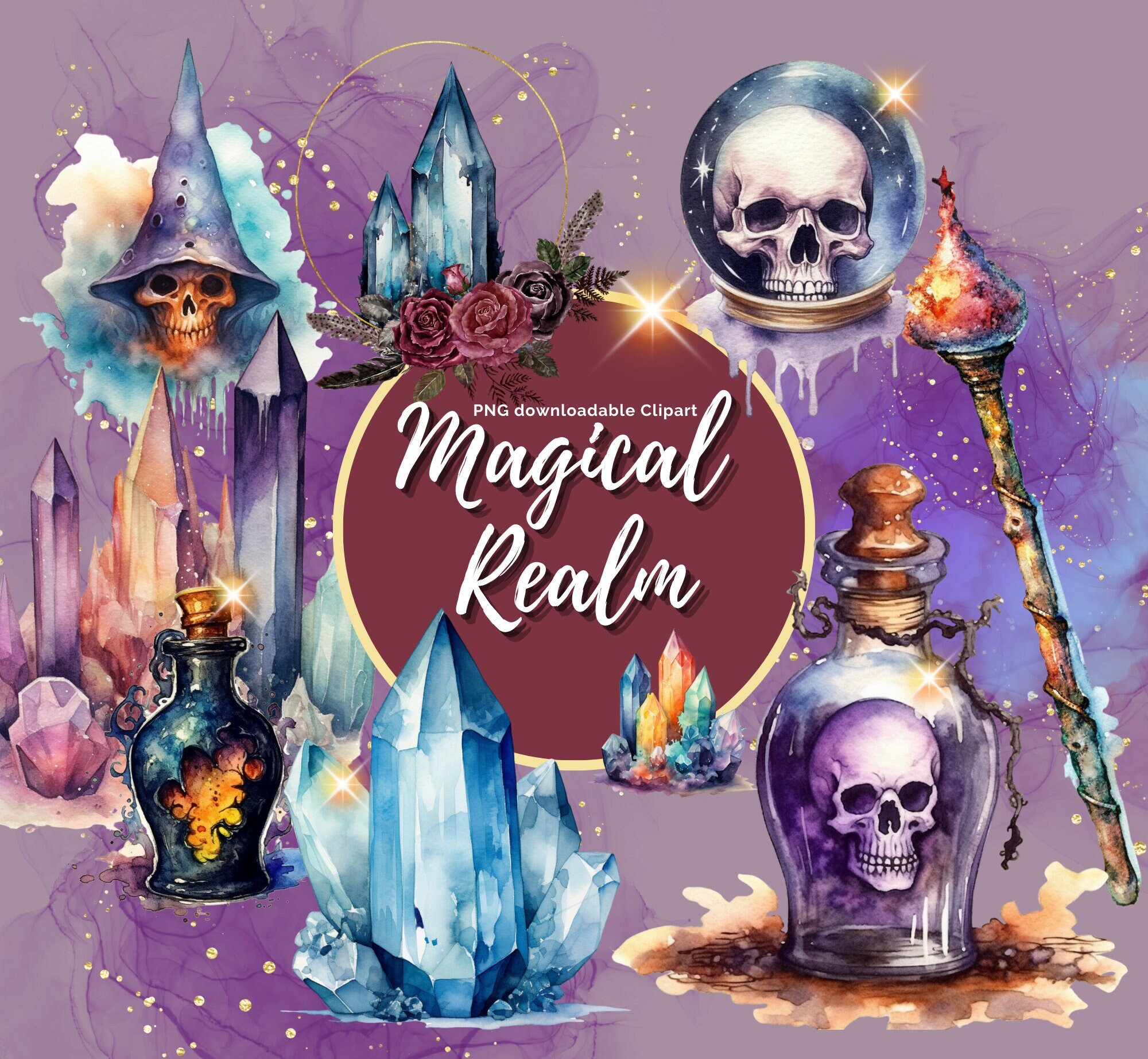 Magical Realm Clipart for Halloween | Witchcraft | Journaling ...