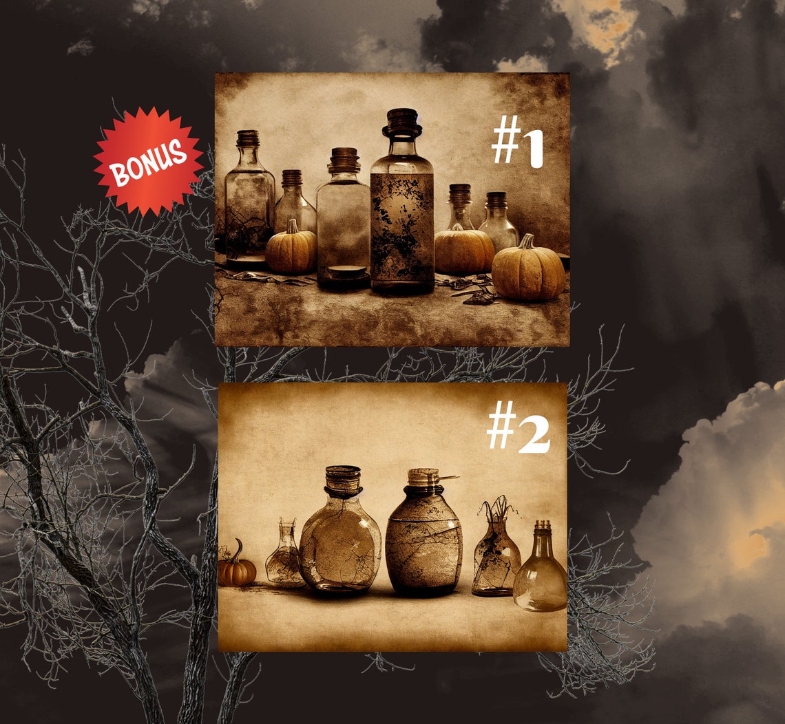 10 Whimsical Magic & Potions Printable PNG | Junk Journal Pages | Mixed ...