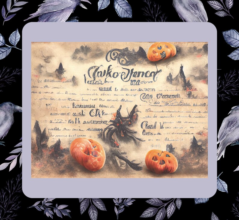 5 Vintage Halloween Themed Printable Signatures PNG Vol. 2 | Junk ...