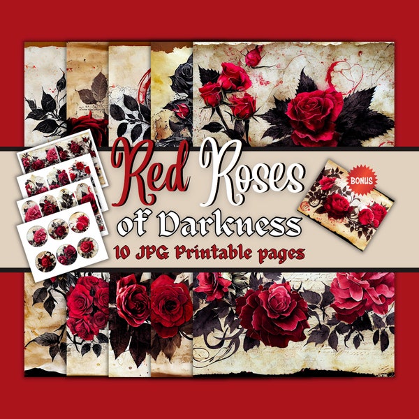 Red and Black Roses - Etsy