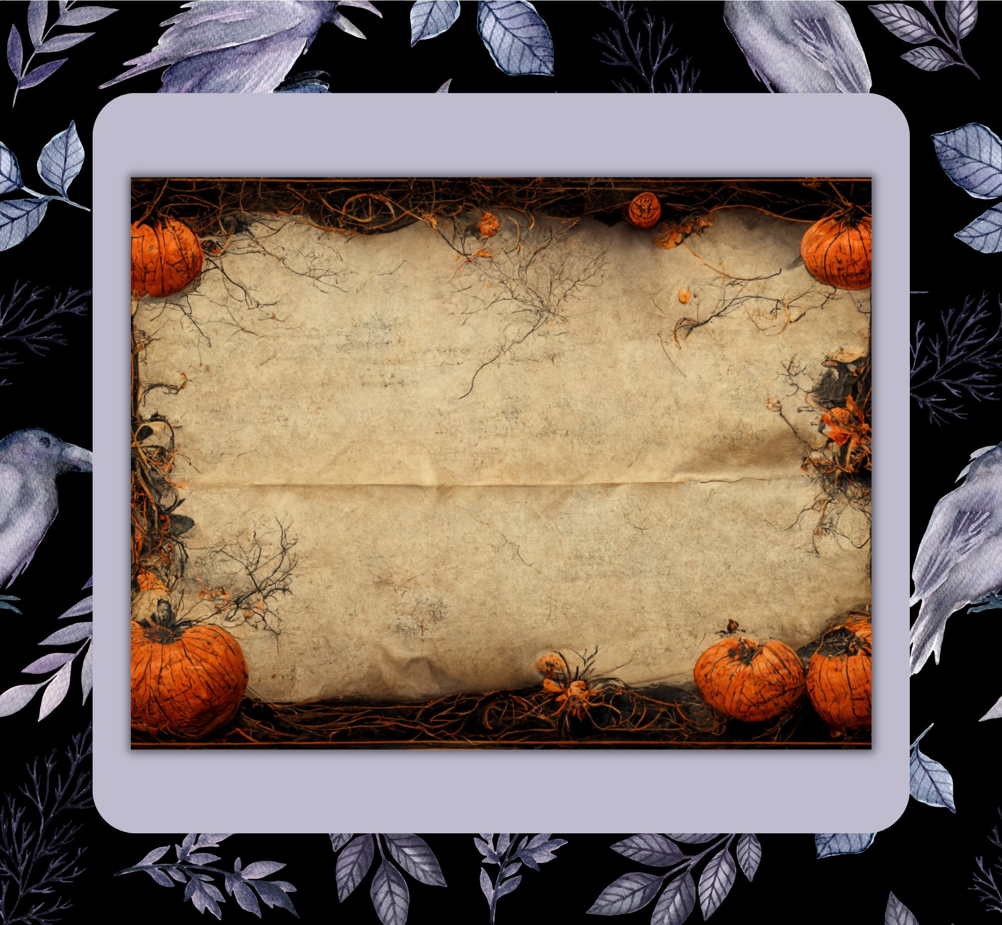 5 Halloween Printable Signatures PNG Junk Journaling Decorative Paper ...
