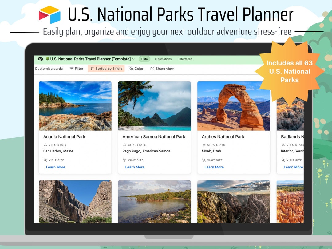 U.S. National Parks Travel Planner + Organizer | Itinerary + Activity ...