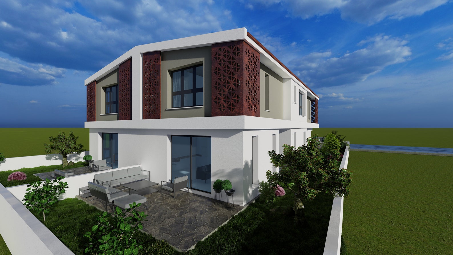 Two Storey Duplex Plans | 3 Bedrooms Each House - Etsy