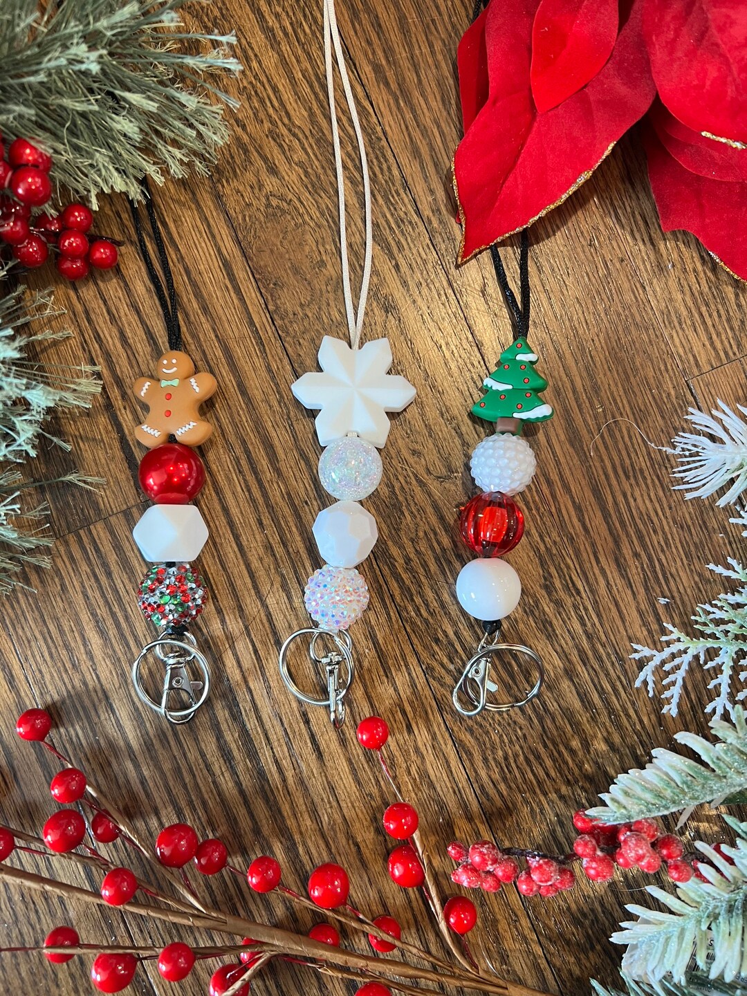 Festive Holiday Lanyards ~ Snowflake Lanyard • Gingerbread Man Lanyard ...