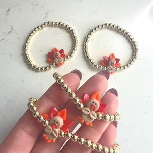 Fall Turkey Beaded Gold Bracelets • Beads, Turkey, Thanksgiving, Fall ...