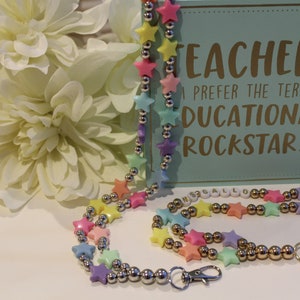 Custom Beaded Lanyard- Star Lanyard\teachers/customizable - for Him Her ...