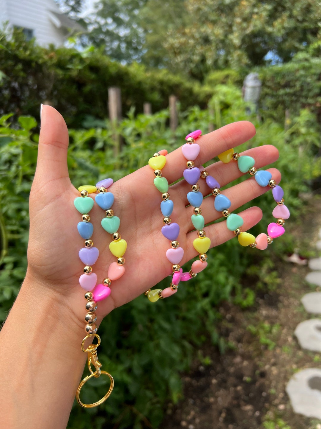 Custom Beaded Lanyard- HEART Lanyard\teachers/customizable - for Him ...