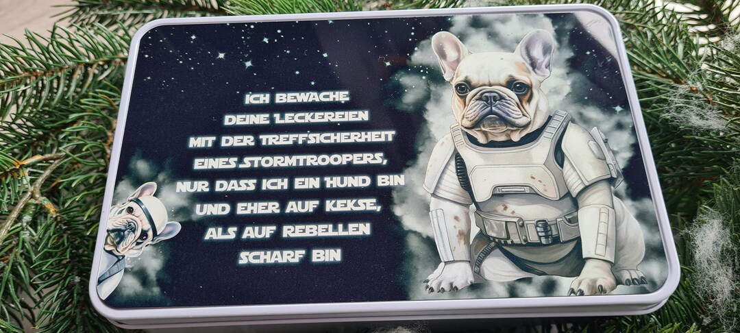 Cookie Tin With Frenchie in a Science Fiction Costume Storage - Etsy