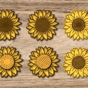 Sunflower SVG, Sunflower Laser Cut File, Multi-layer Sunflower SVG ...