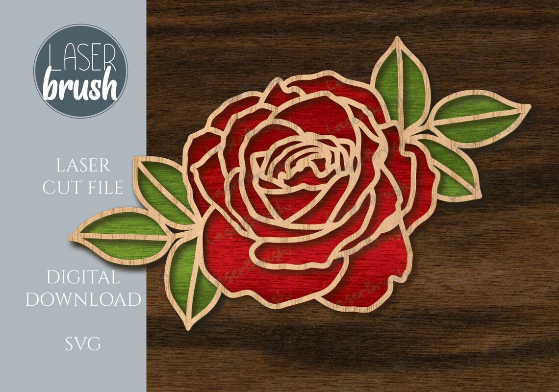 Rose Laser Cut File Rose SVG Rose Flower Laser File | Etsy