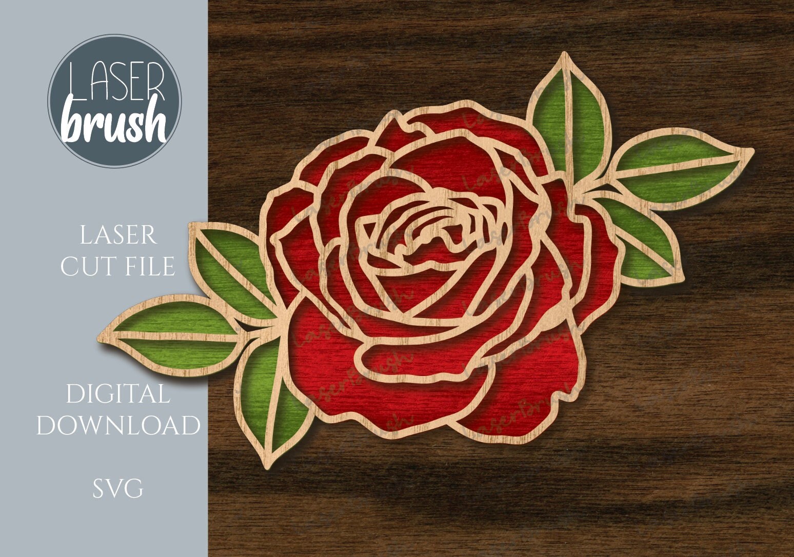 Rose Laser Cut File Rose SVG Rose Flower Laser File | Etsy
