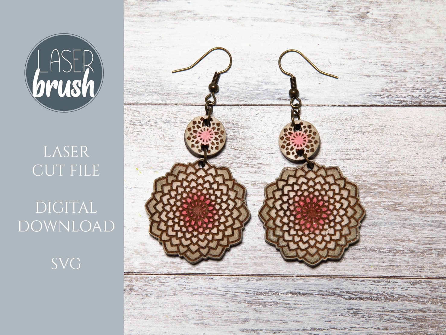 Boho Earrings SVG Laser Engraved Digital Download Ornament - Etsy
