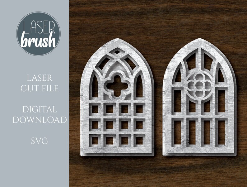 Arch Window SVG Laser Cut File SVG Vintage Cathedral Window | Etsy UK
