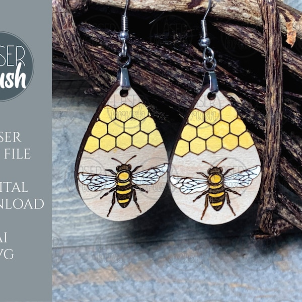 Honey Bee Earrings - Etsy