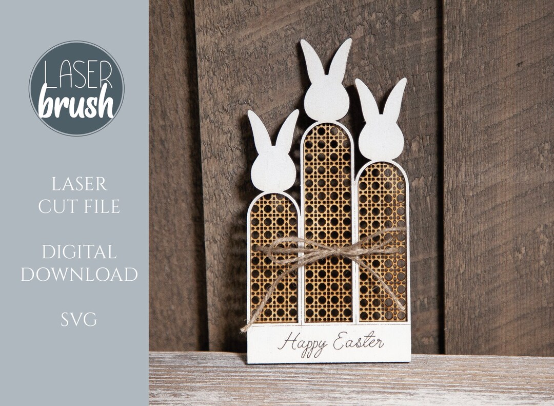 Easter Rattan Bunny SVG, Easter Decor, Easter Bunny Decor, Easter Laser ...