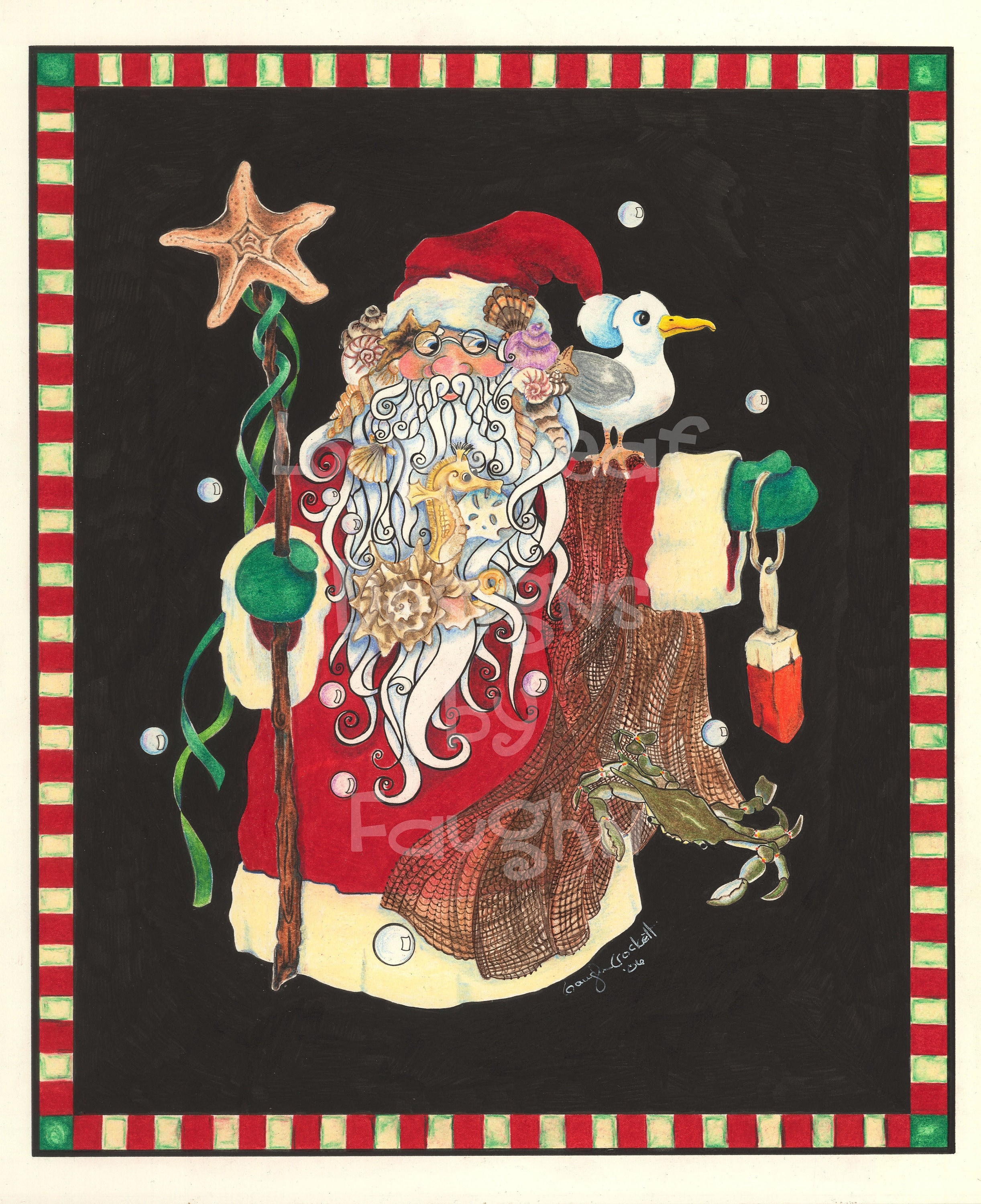 Nautical Santa Print - Etsy