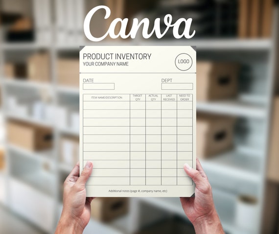 Inventory Tracking Form Canva Template for Inventory - Etsy