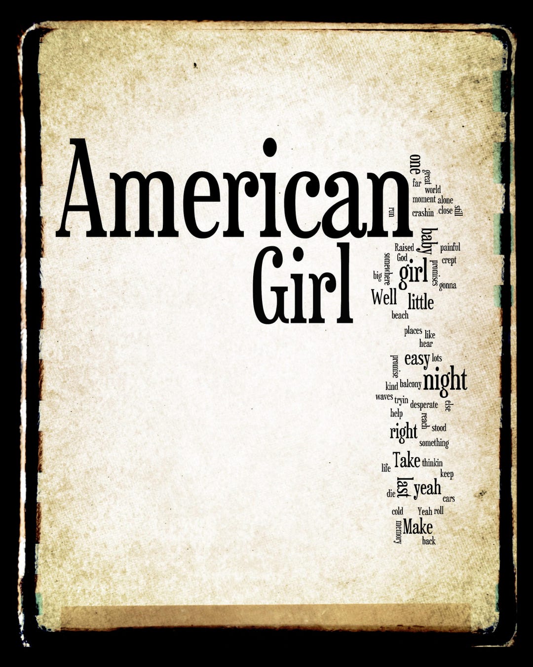 American Girl Word Art Tom Petty - Etsy