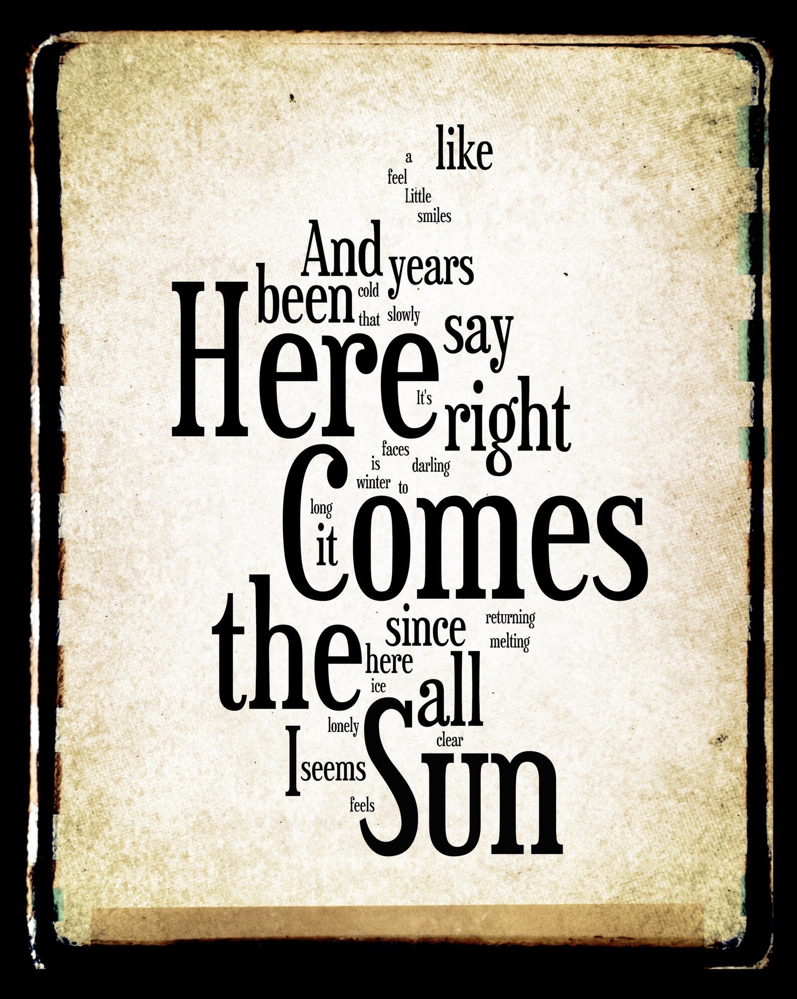 Here Comes the Sun Word Art - 8x10 Print - Etsy