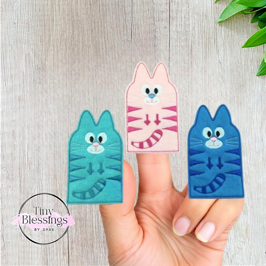 Sleepy Kitten Felt Finger Puppets - Etsy