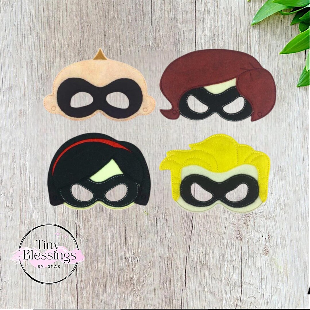 Incredibles Family Pretend Play Felt Masks - Etsy