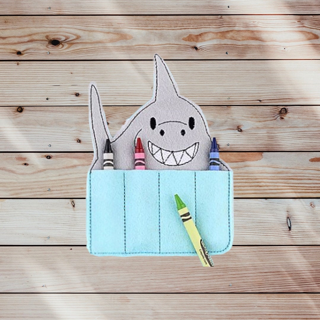 Shark Felt Crayon Holder - Etsy