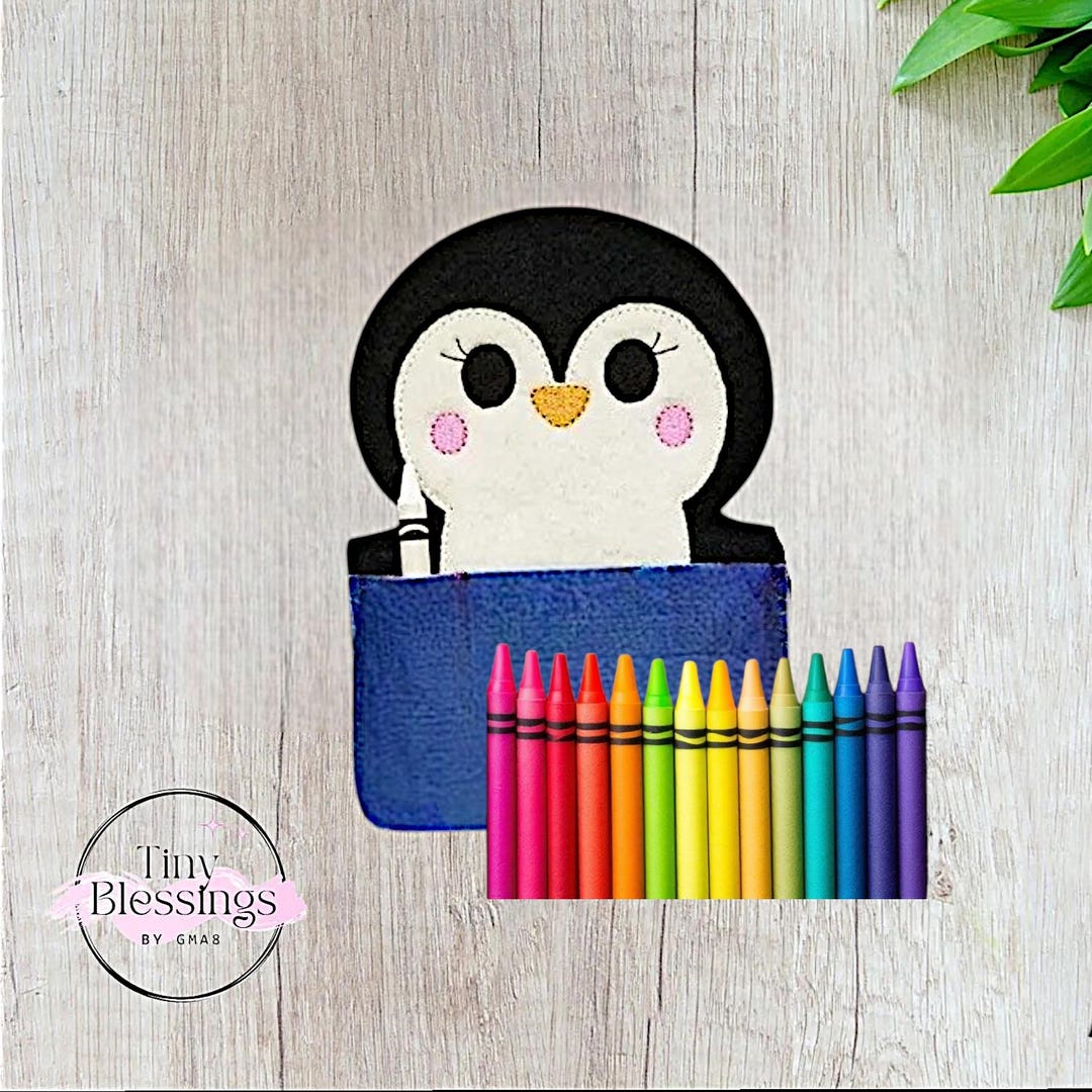 Penguin Felt Crayon Holder - Etsy