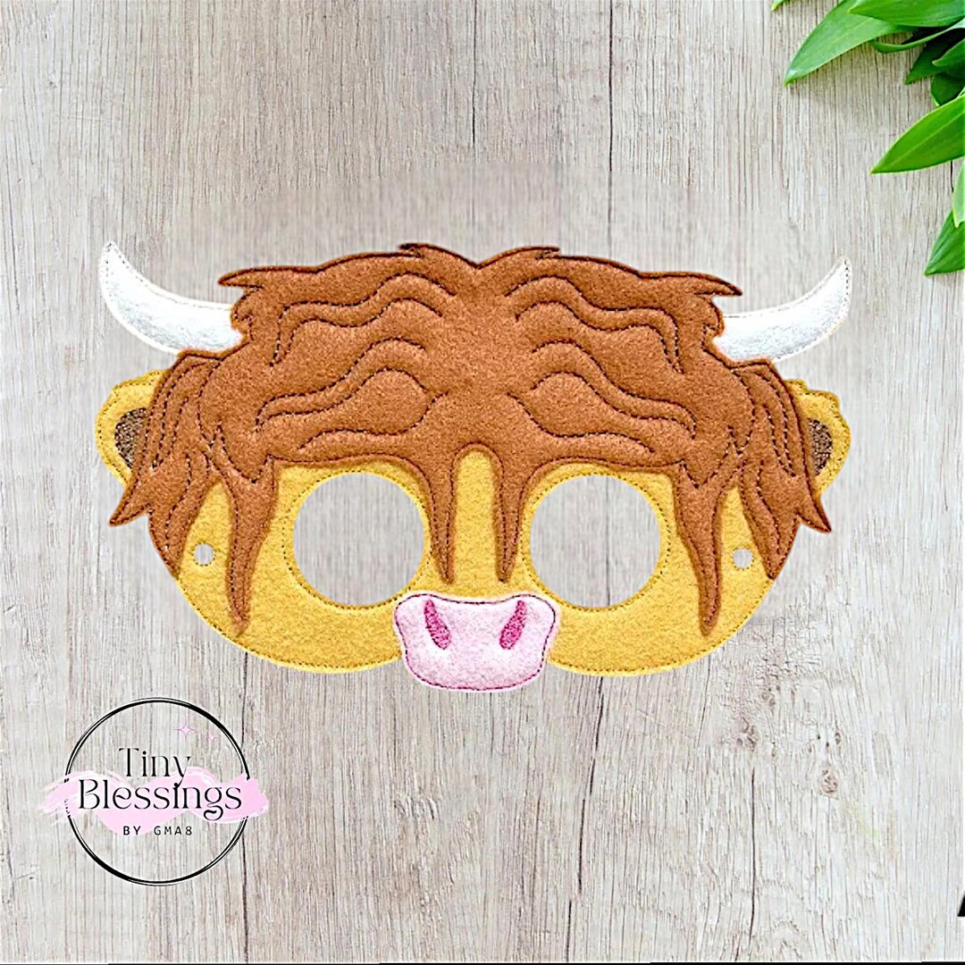 Highland Cow Pretend Play Felt Mask - Etsy