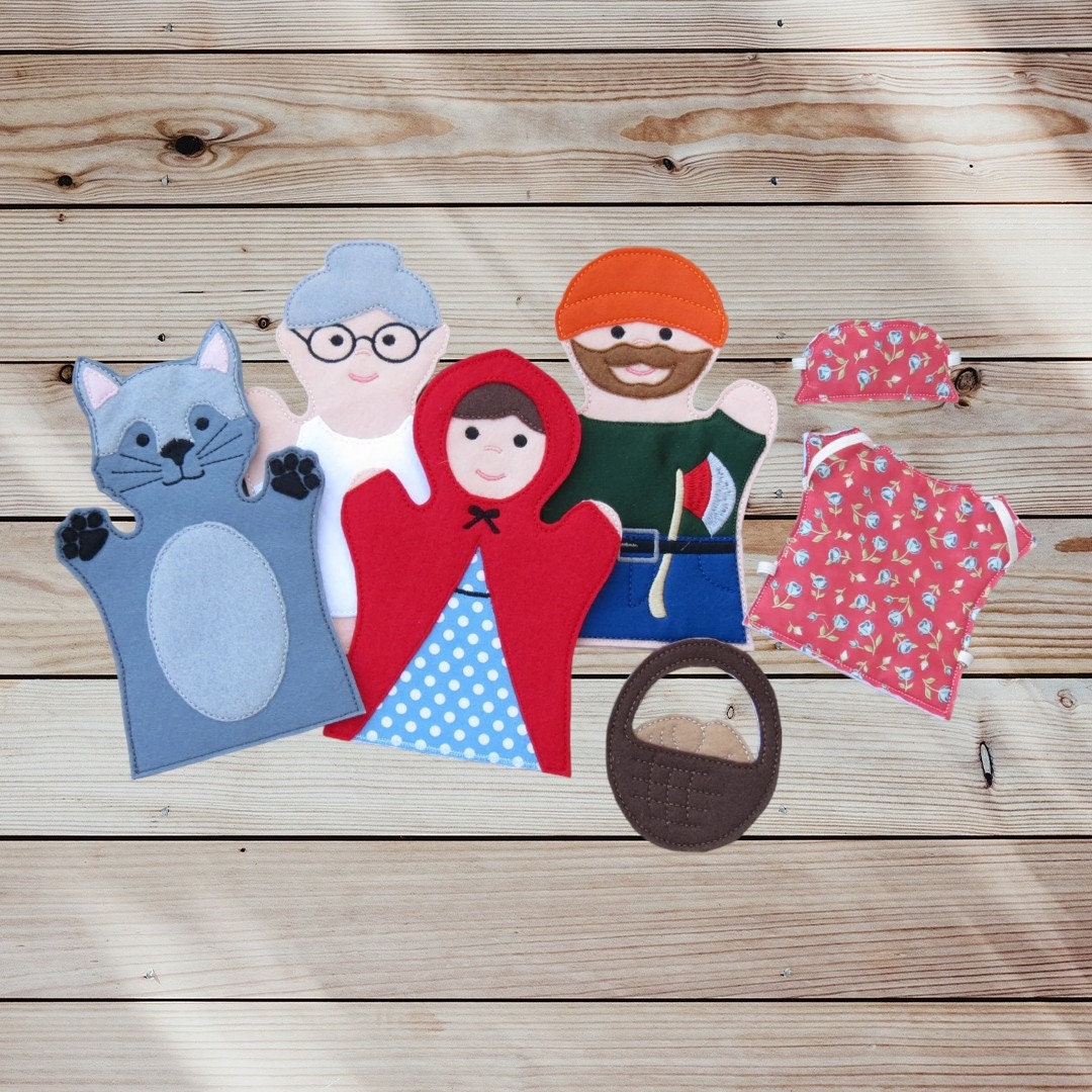 Red Riding Hood Hand Puppet Set of 4 - Etsy