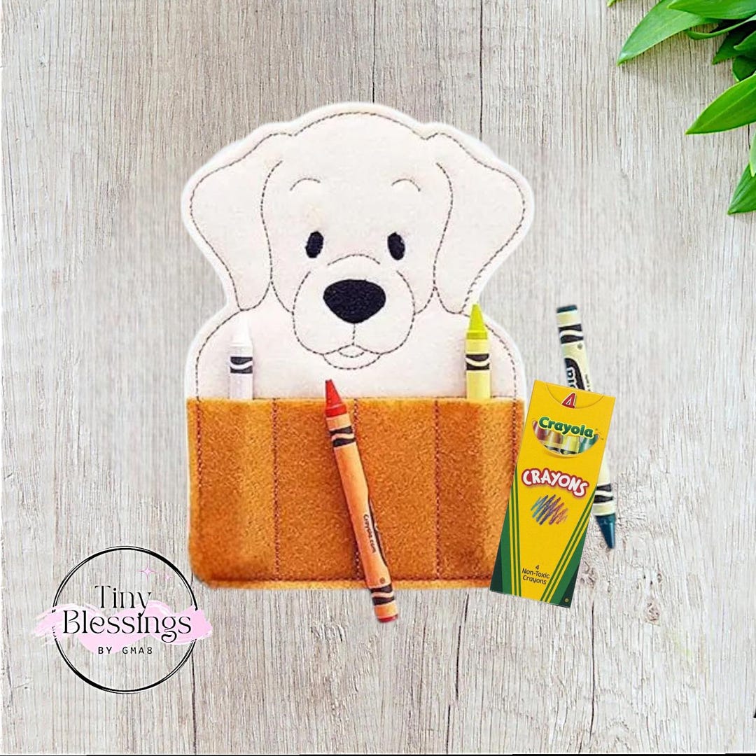 Labrador Dog Felt Crayon Holder - Etsy