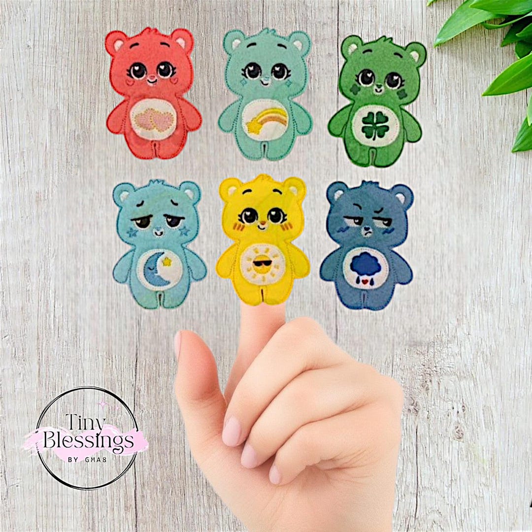 Caring Bears Felt Finger Puppets - Etsy