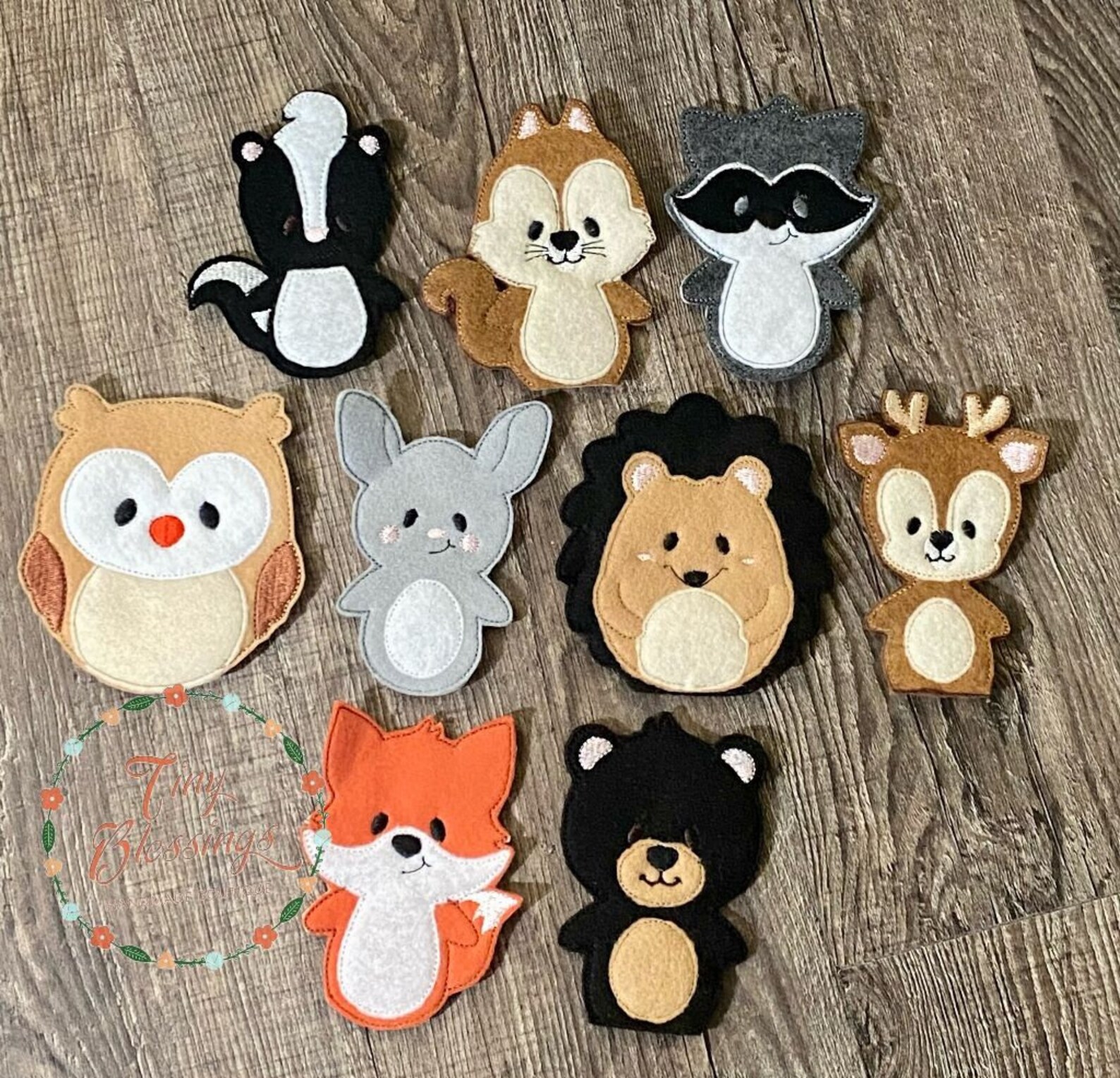 Woodland Animals Felt Finger Puppets | Etsy