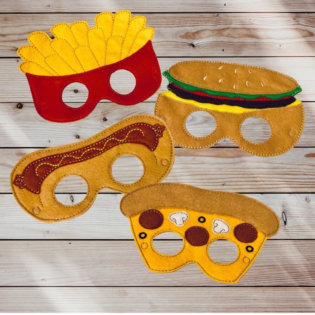 Fast Food Pretend Play Felt Masks - Etsy