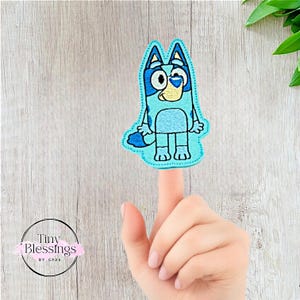 Blue Dog and Family Felt Finger Puppets - Etsy